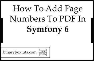 How To Add Page Numbers To PDF In Symfony 6 - Binarybox Tutorials